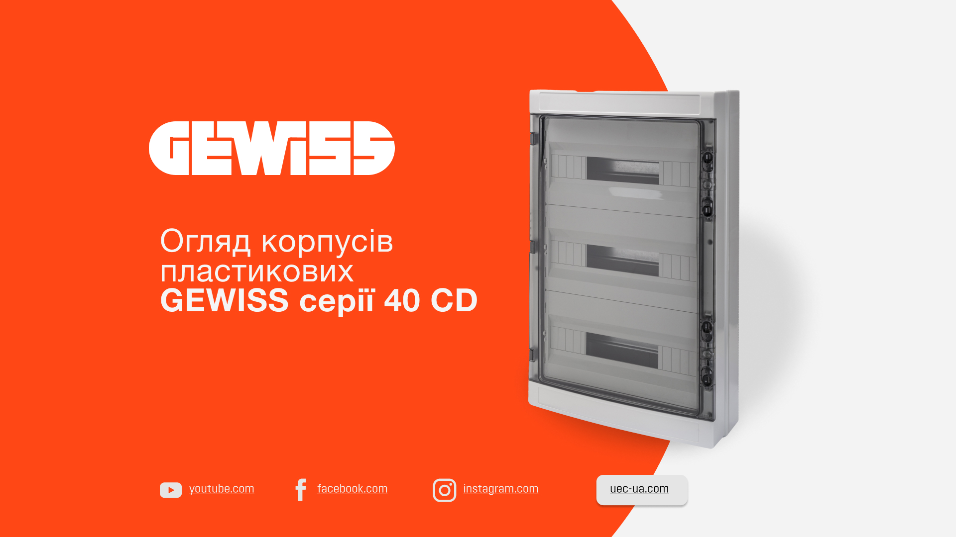 Overview of GEWISS 40 CD series plastic housings