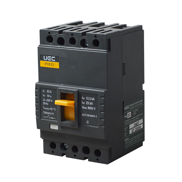 Автоматичний вимикач PCB32 3Р 63А 25кА UEC | UEC